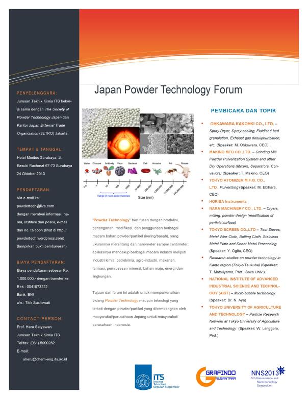 Japan Powder Technology Forum – Electrochemical Engineering Laboratory